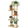 Bamboo 5 Tier 6 Potted Plant Stand Rack Multiple Flower Pot Holder ...