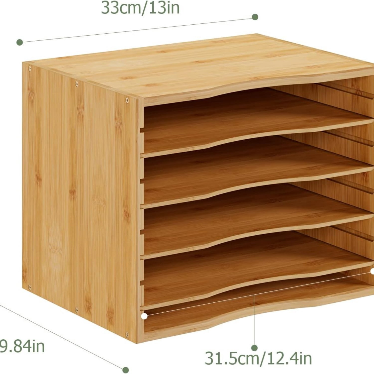 Bamboo 5 Tier Desktop Organizer, Paper Organizer Mail Sorter, File ...
