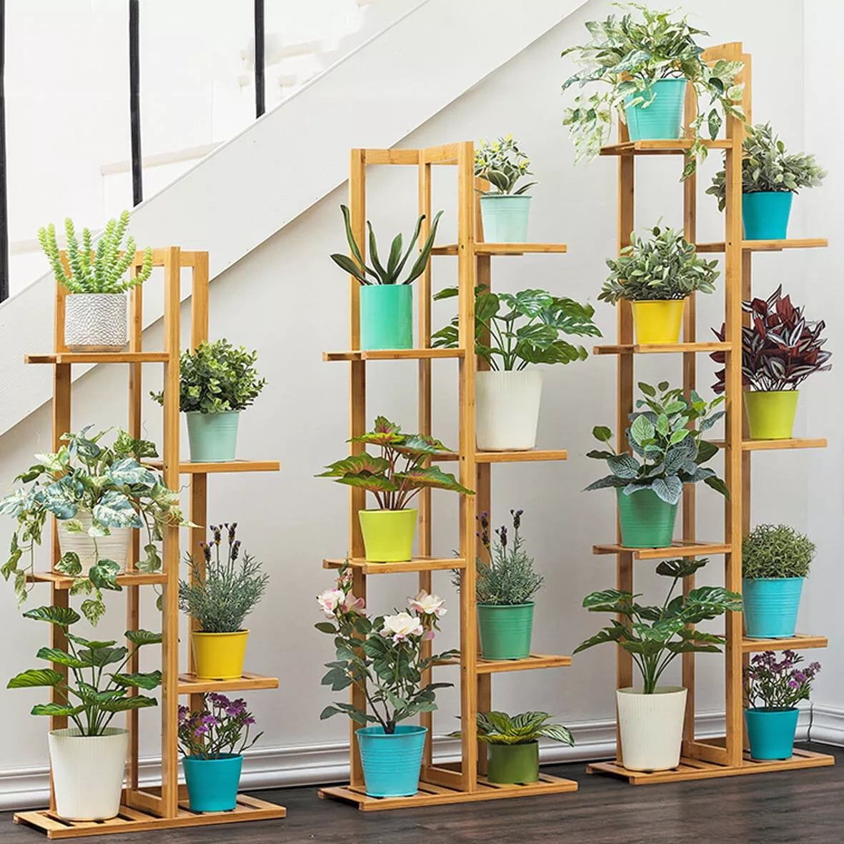 Bamboo 6-7 Tier Plant Stand Rack Multiple Flower Pot Holder Display ...