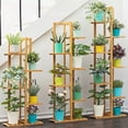 Bamboo 6-7 Tier Plant Stand Rack Multiple Flower Pot Holder Display ...