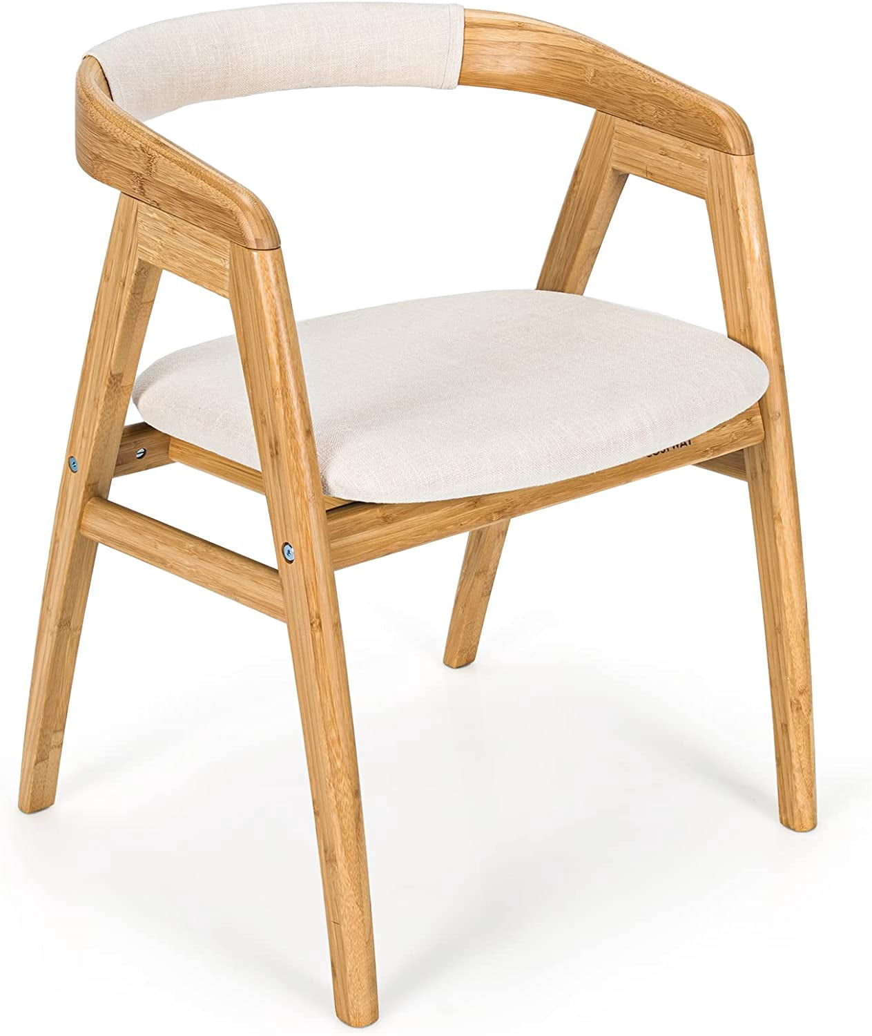 Bamboo Accent Chair, Modern Painted Bamboo Leisure Chair w/Comfy Fiber ...