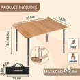 Bamboo Adjustable, Anti- Portable Folding Table, Picnic, Camping, Three ...