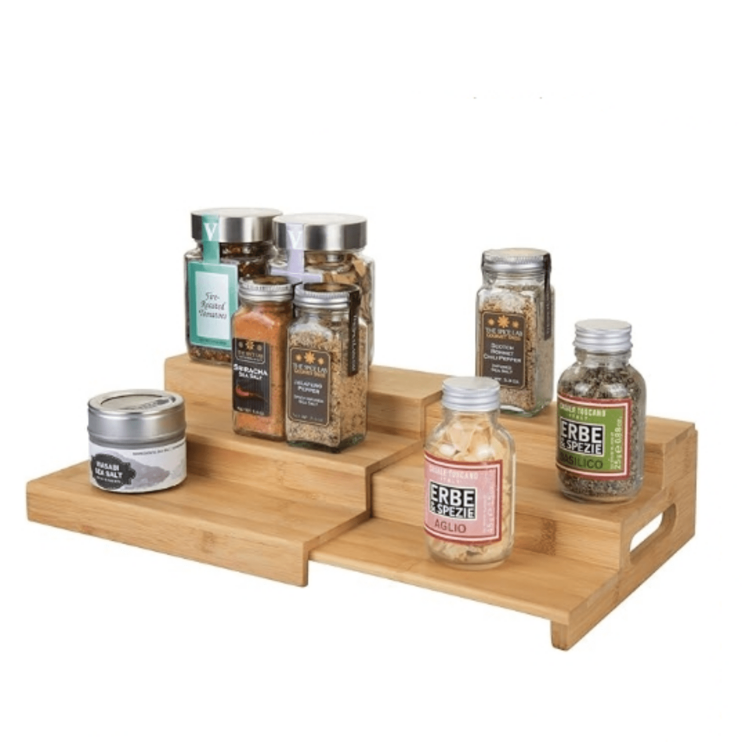 Bamboo Adjustable, Expandable with 3 Levels Storage for Kitchen Cabinet ...