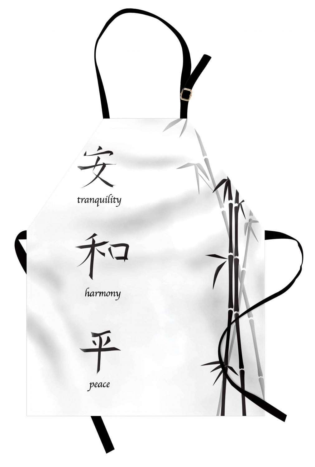 Bamboo Apron Illustration of Chinese Symbols for Tranquility Harmony ...