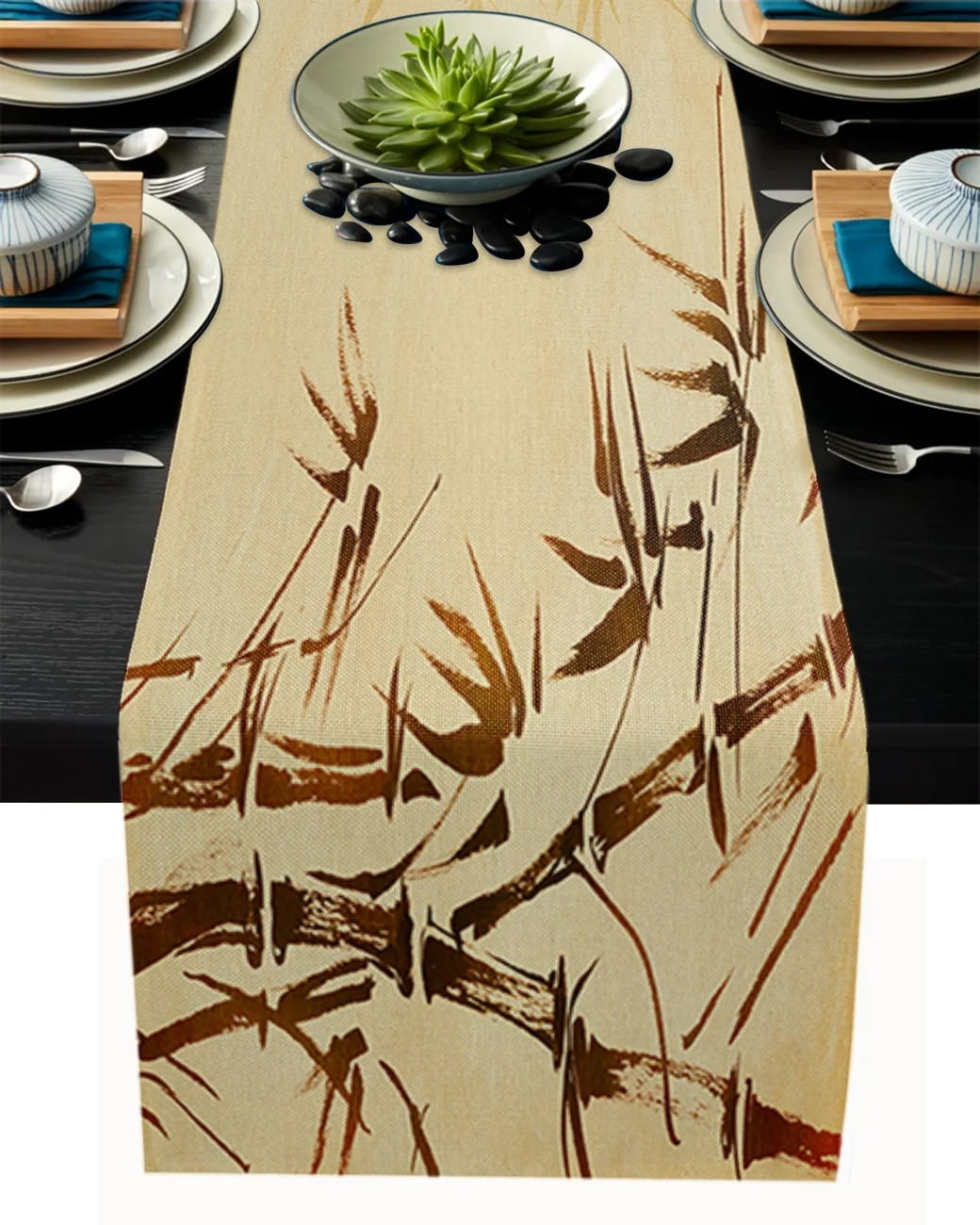 Bamboo Art Graphics Table Runner Home Wedding Table Flag Mat ...