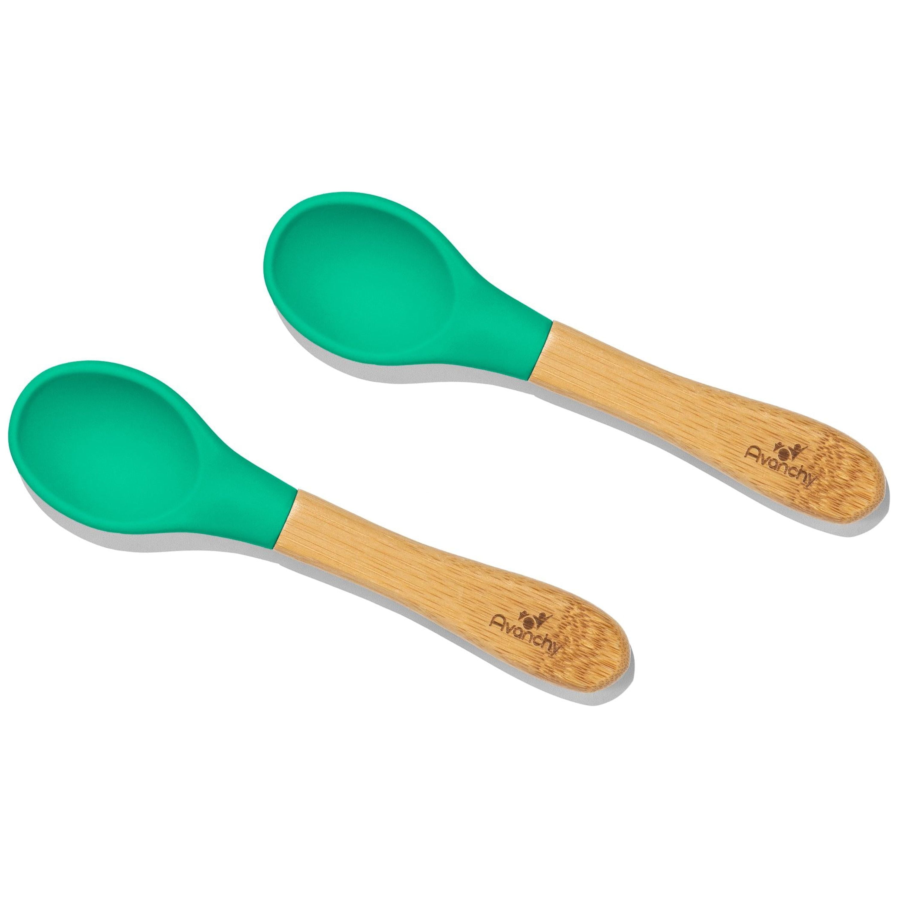 Baby Spoons Regular Scoop | Bamboo & Silicone - Walmart.com