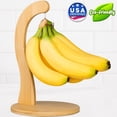Golden Nature Bamboo Banana Holder with Stainless Steel Hanging Hook ...
