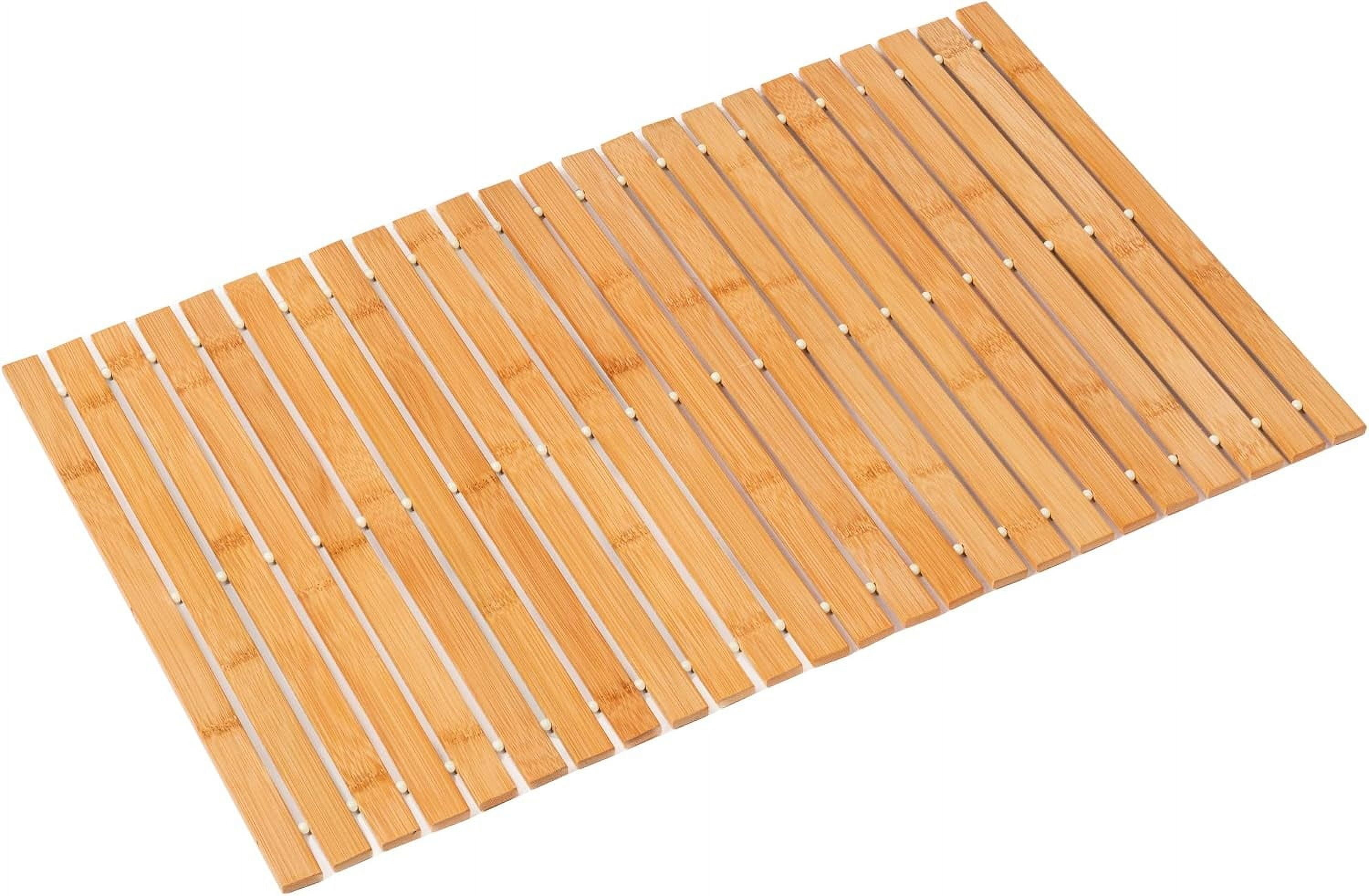 Bamboo Bath Mat Bathroom Rugs Floor Wood Shower Bathtub Waterproof Non ...