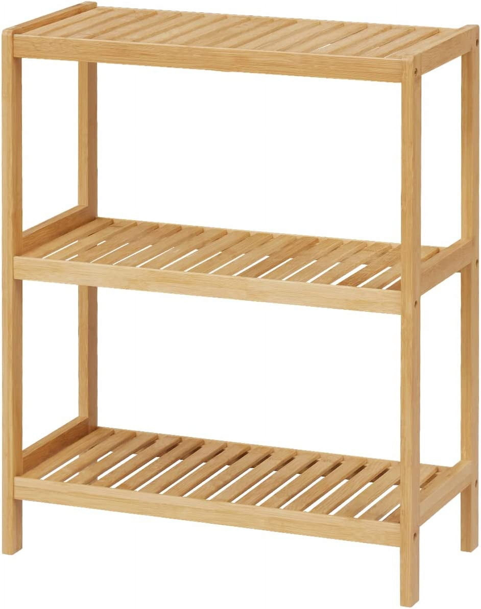 Bamboo Bathroom Shelf, Stand Utility Storage Shelf Multifunctional ...