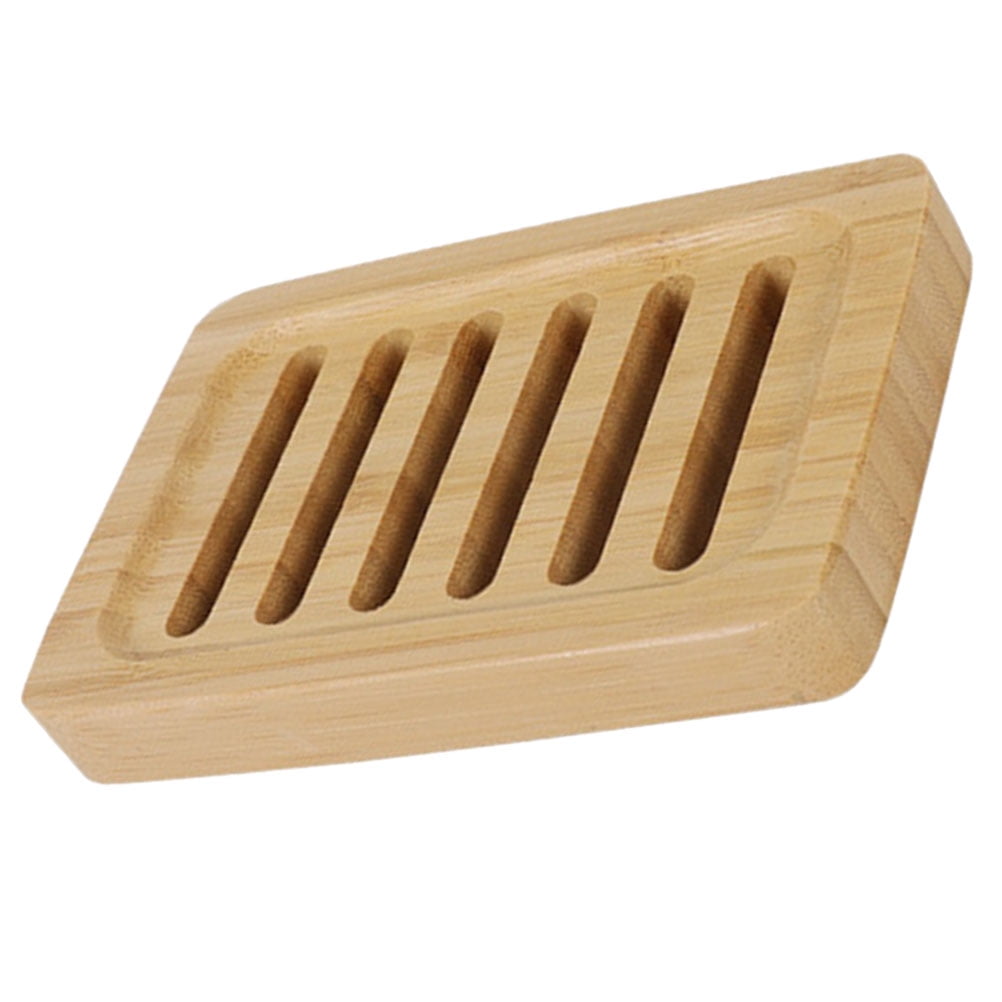 Bamboo Bathroom Storage Rack Soap Holder Sponge Self-draining Container ...