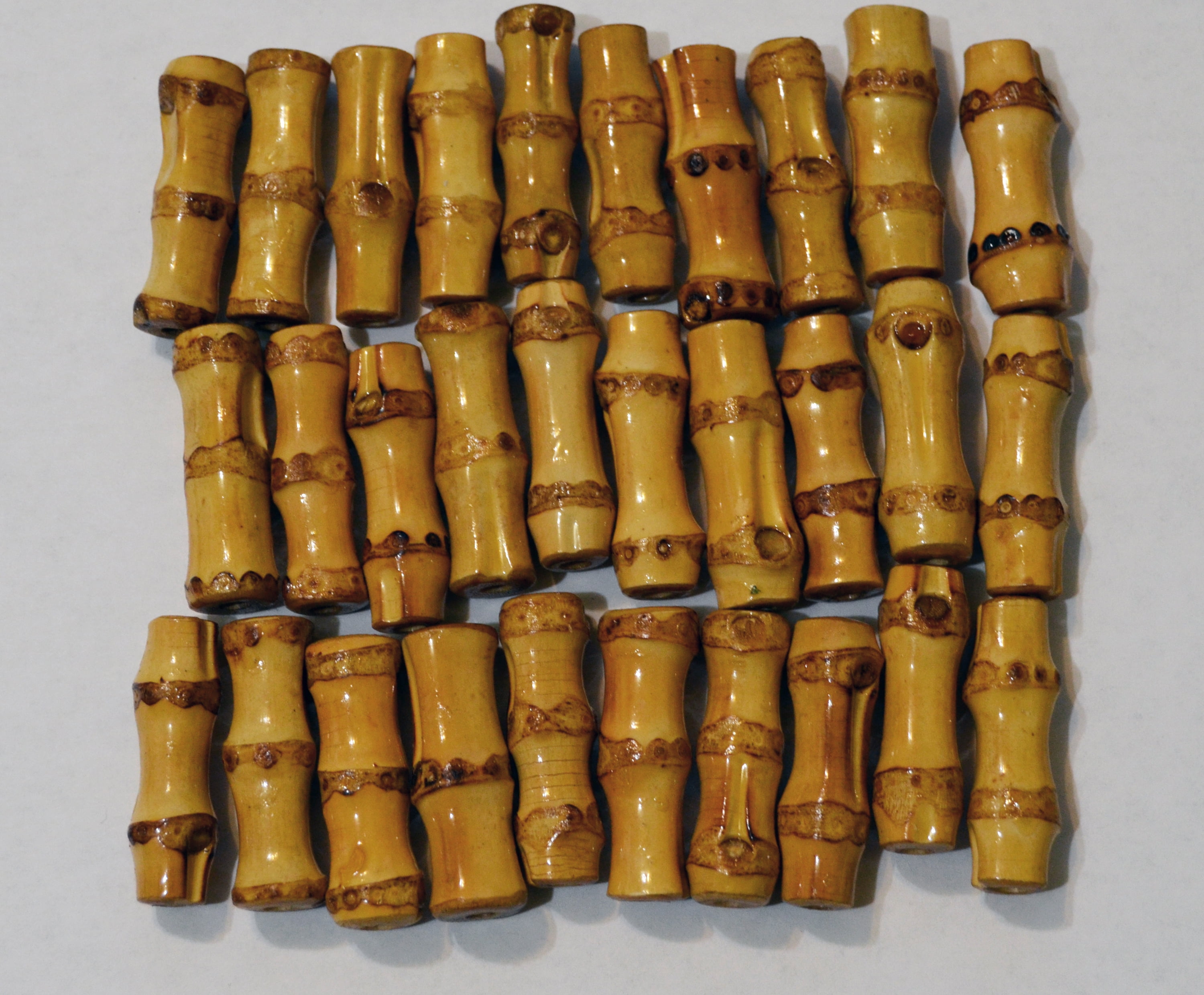 Eco-Friendly Authentic Bamboo Beads from Root, Set of 30 for Crafting ...