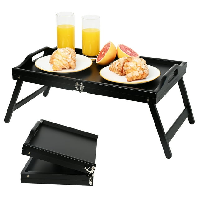 Bamboo Bed Tray,Folding Bed Table Tray with Handles,Breakfast Tray ...