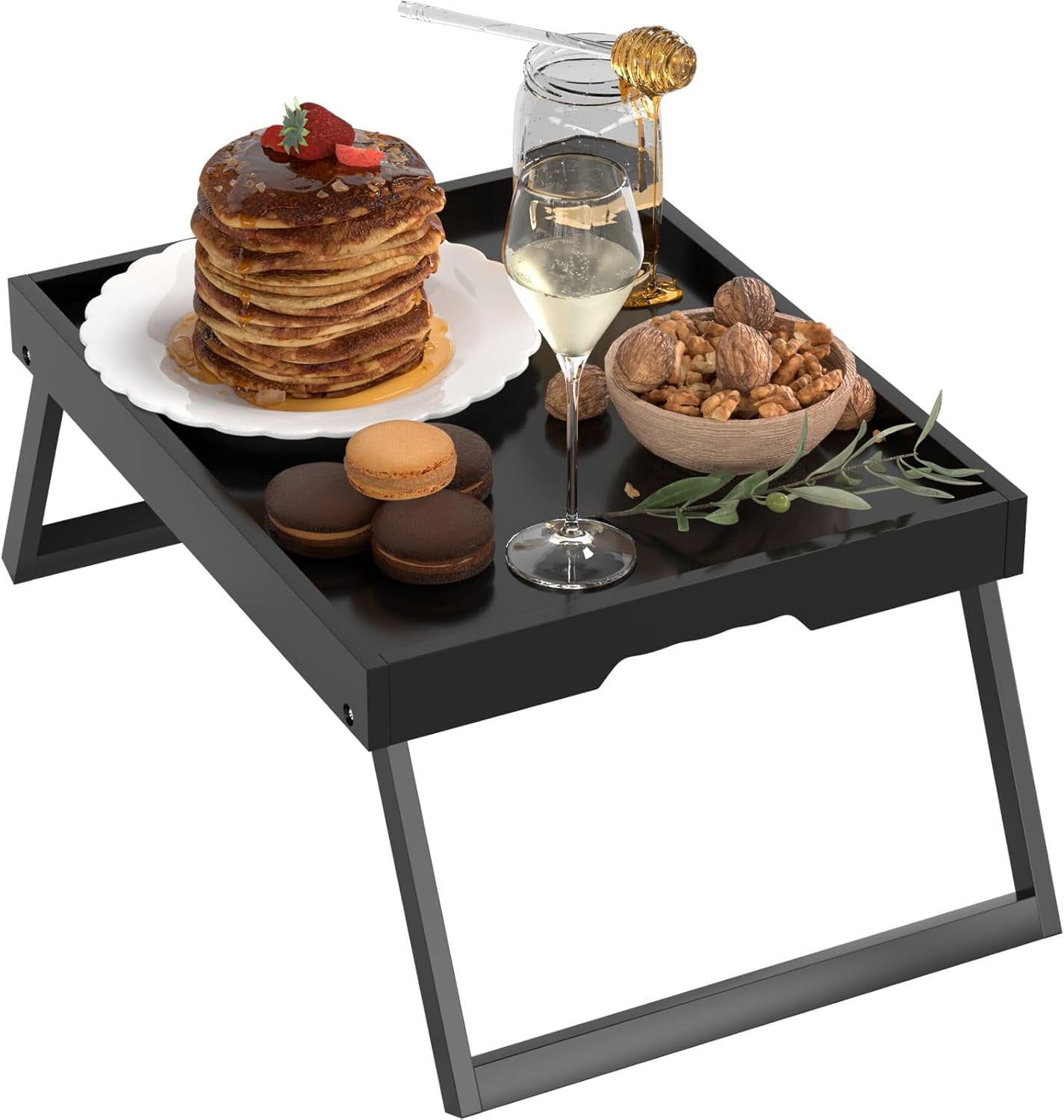 Bamboo Bed Tray Table with Foldable Legs, Breakfast in Bed Tray for ...