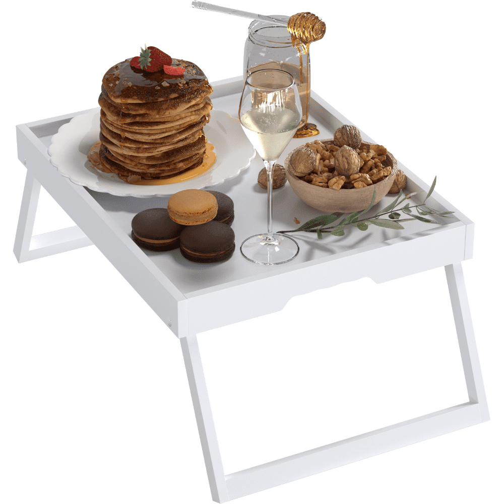 Bamboo Bed Tray Table with Foldable Legs, Breakfast in Bed Tray for ...