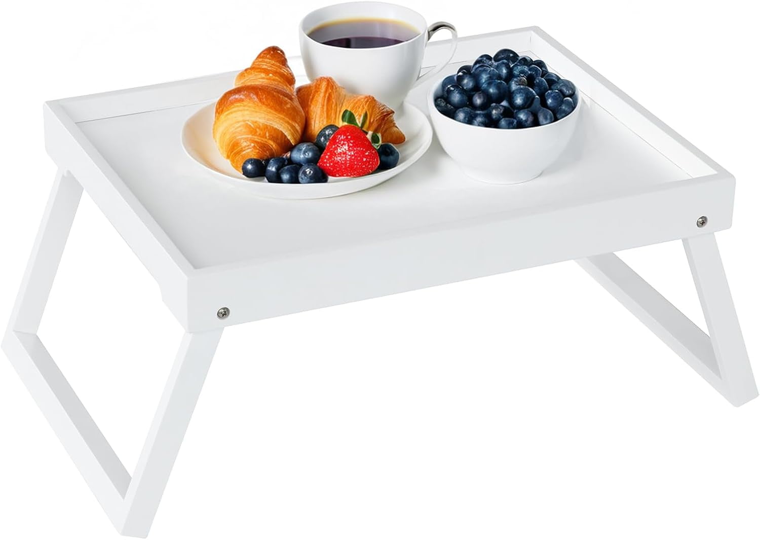 Bamboo Bed Tray Table with Folding Leg, Breakfast in Bed Tray for ...