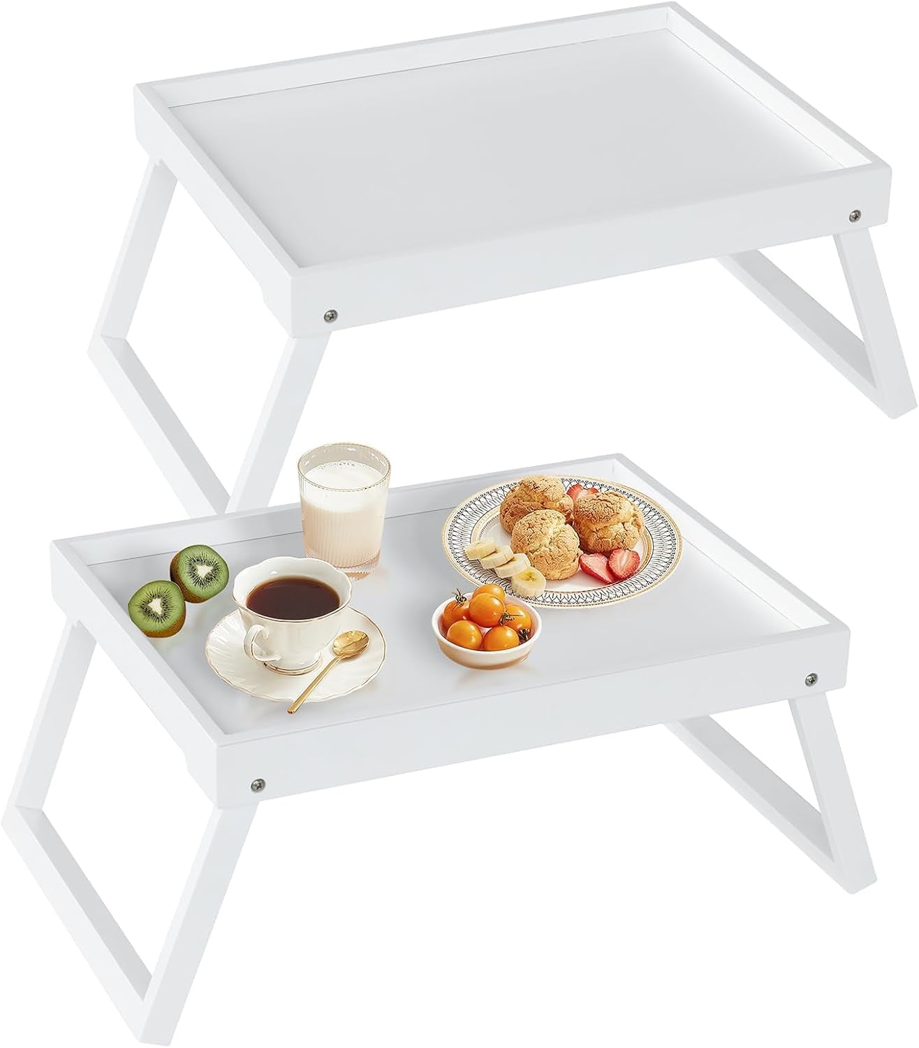 Bamboo Bed Tray Table with Folding Leg, Breakfast in Bed Tray for ...