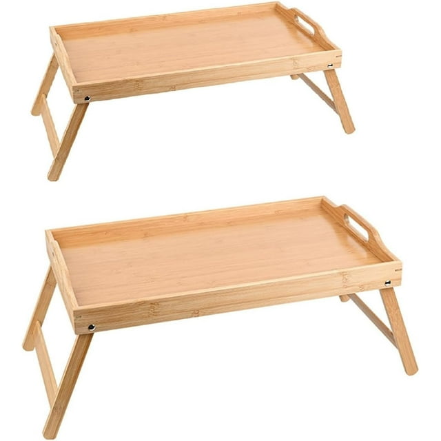 Bamboo Bed Tray Table with Folding Legs,Bamboo Breakfast in Bed for TV ...