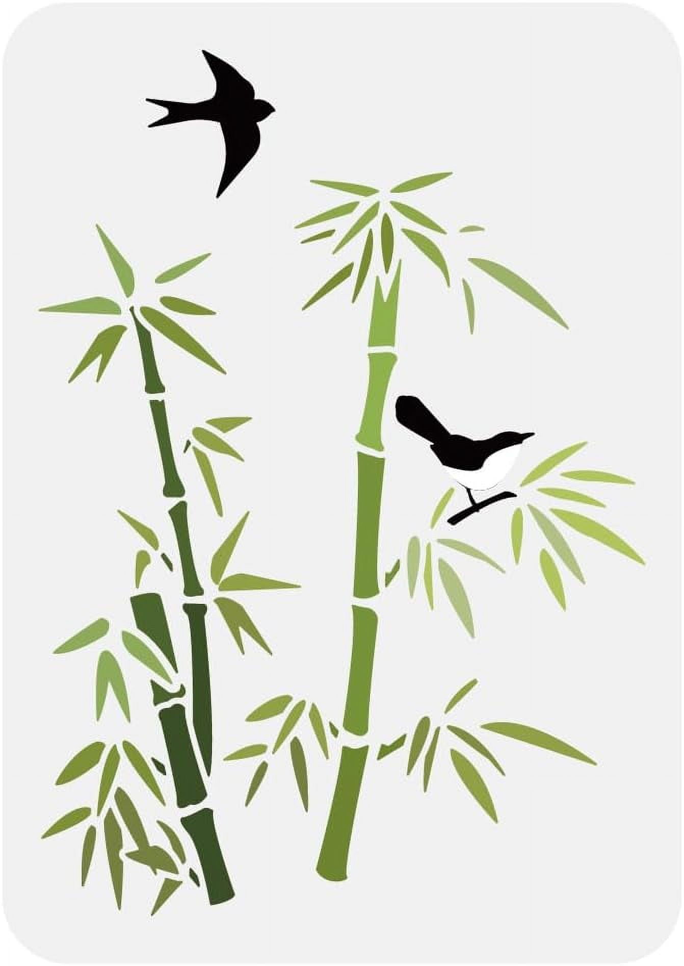 Bamboo Bird Painting Stencil 8.3x11.7inch Reusable Bamboo Stencil ...