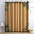 Bamboo Blackout Curtains, Natural Botanical Window Drapes for Bedroom ...