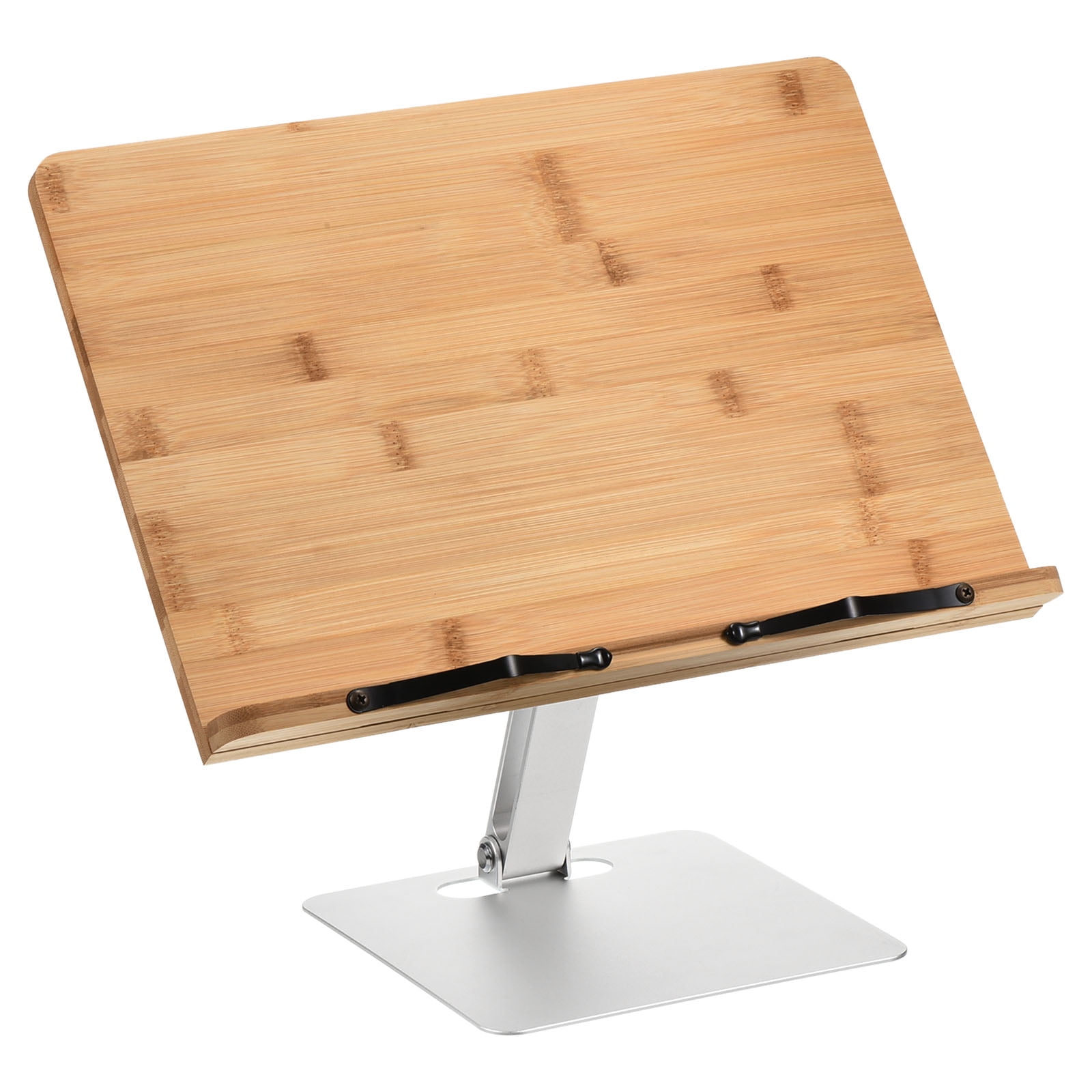 Bamboo Book Stand, Cookbooks Holder Height Adjustable Reading Book ...