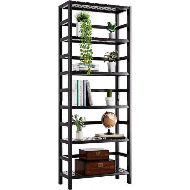 Bamboo Bookshelf, 6-Tier Tall Open Bookcase with Adjustable Shelves ...