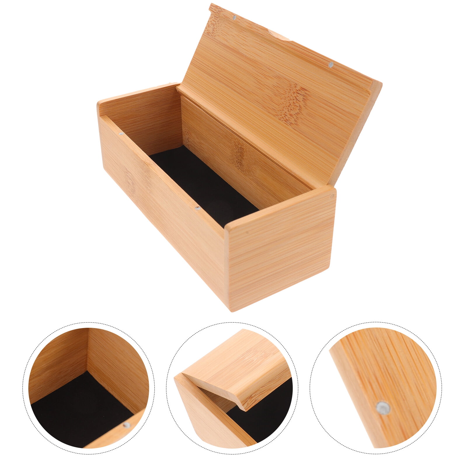 Bamboo Box with Lid Bamboo Wood Glasses Box Trinket Box Bamboo Storage ...