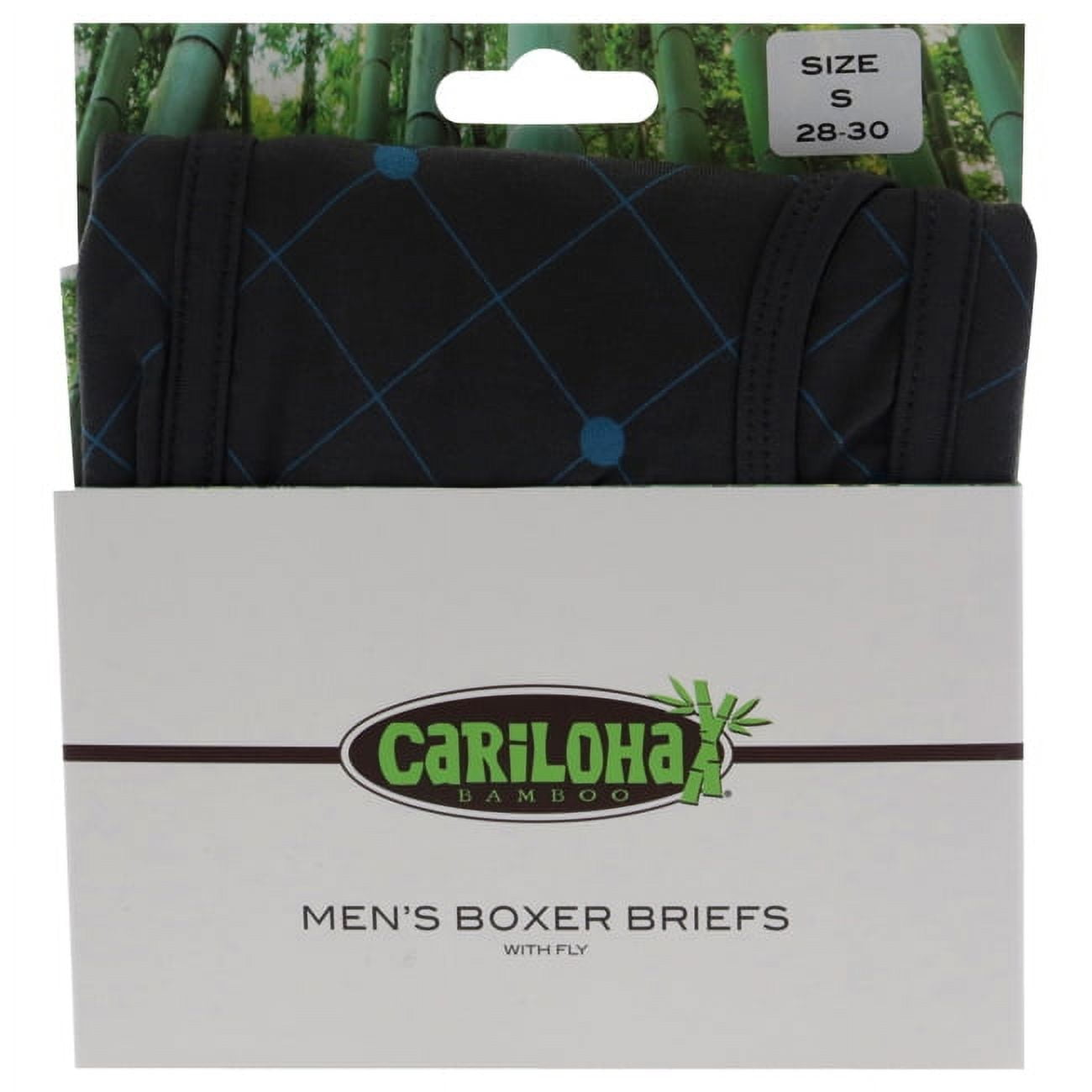 Bamboo Boxer Briefs - Carbon Argyle by Cariloha for Men - 1 Pc Boxer (S ...