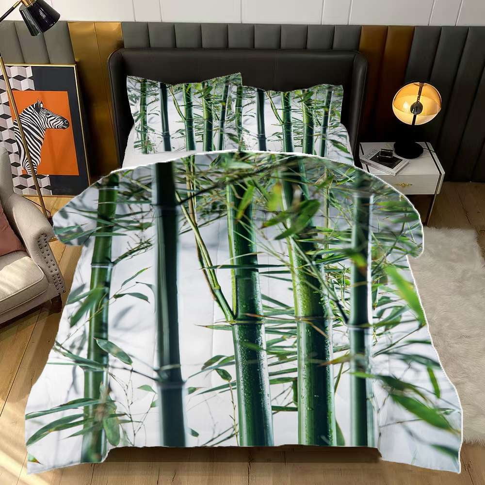 Bamboo Branches Pictures Comforter Set Full Size Bedding Set For Travl ...