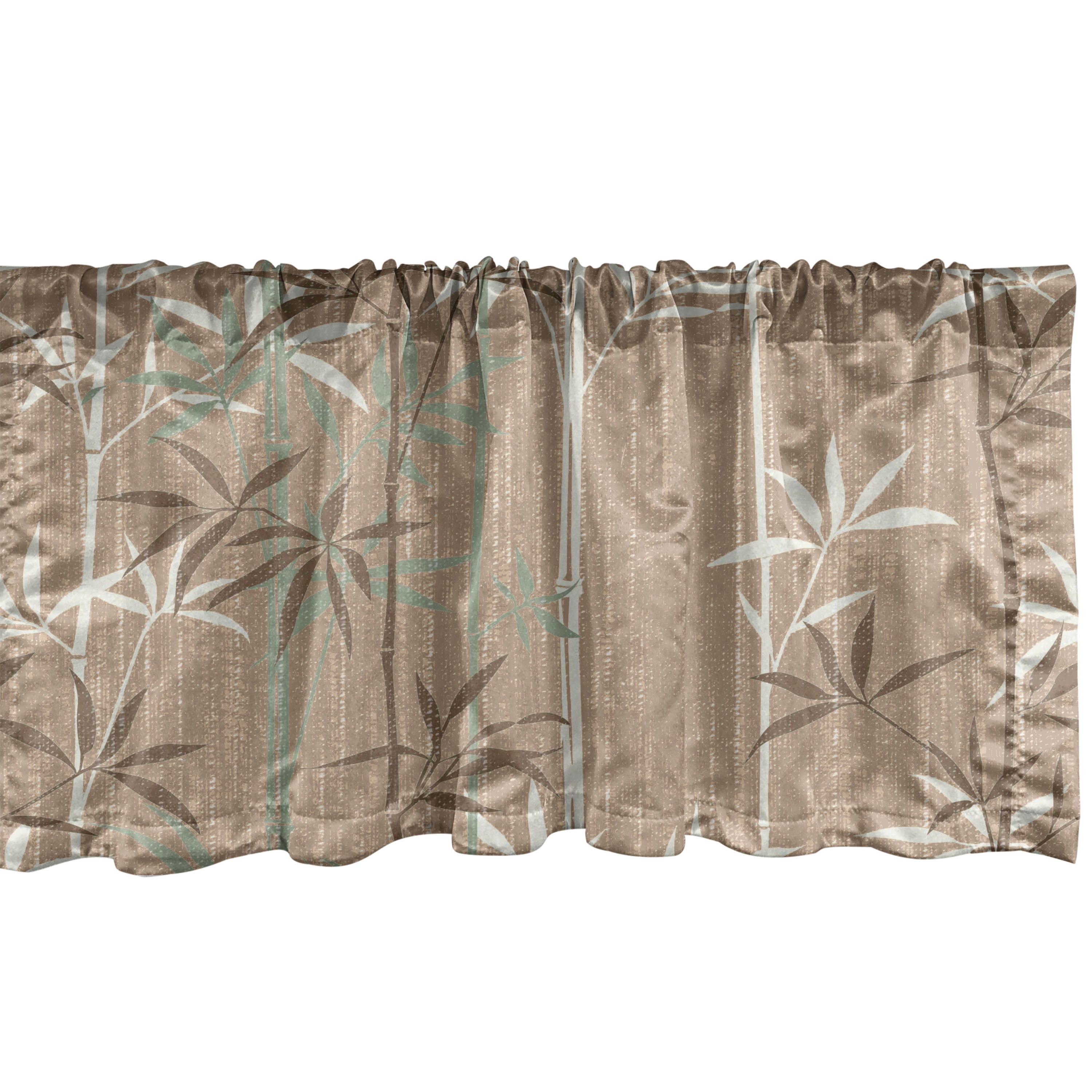 Bamboo Branches Window Valance, Simple Forest Leafy Silhouettes in ...