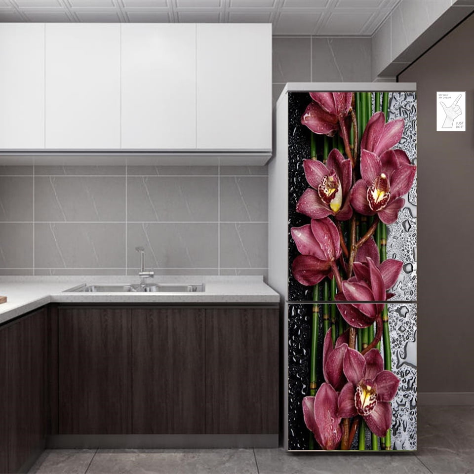 Bamboo Butterfly Orchid Wallpaper For Refrigerator Self-adhesive ...