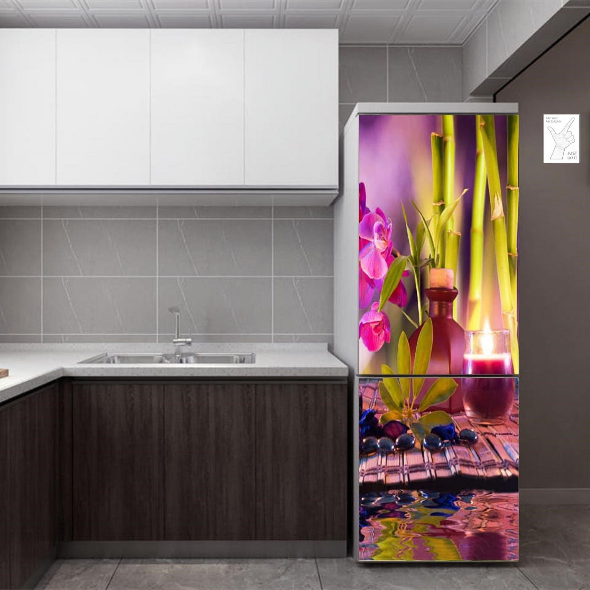 Bamboo Butterfly Orchid Wallpaper For Refrigerator Self-adhesive ...