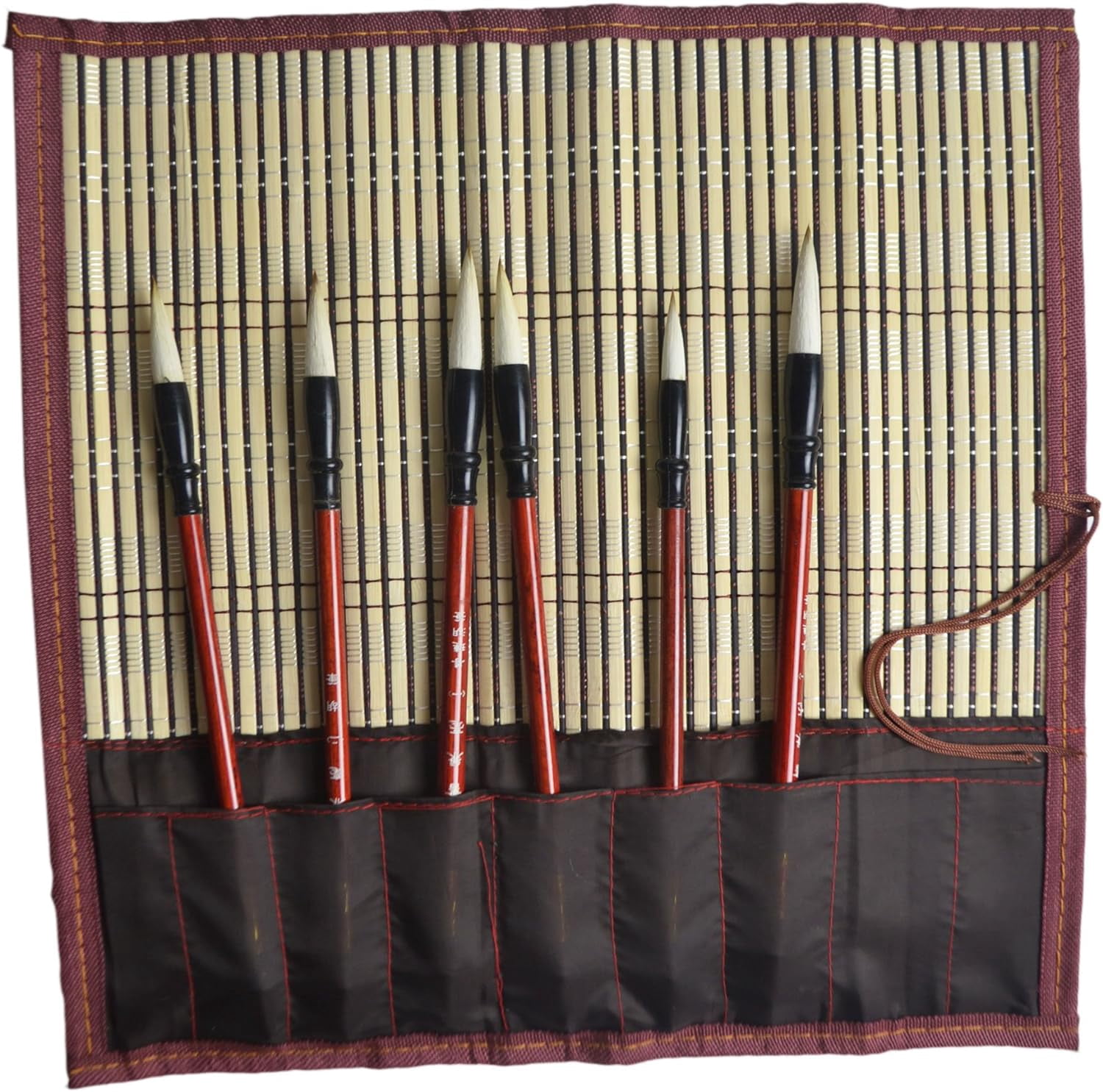 Bamboo Calligraphy Brush Holder Rollup Protection 15"x14"- Large (1 ...