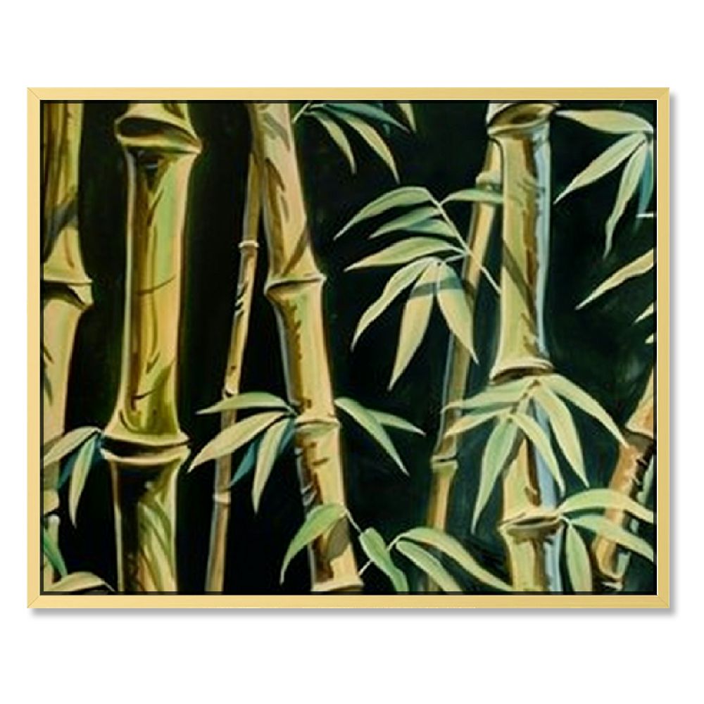Bamboo Canvas Abstract Bamboo Forest Nature Picture Print Black and ...