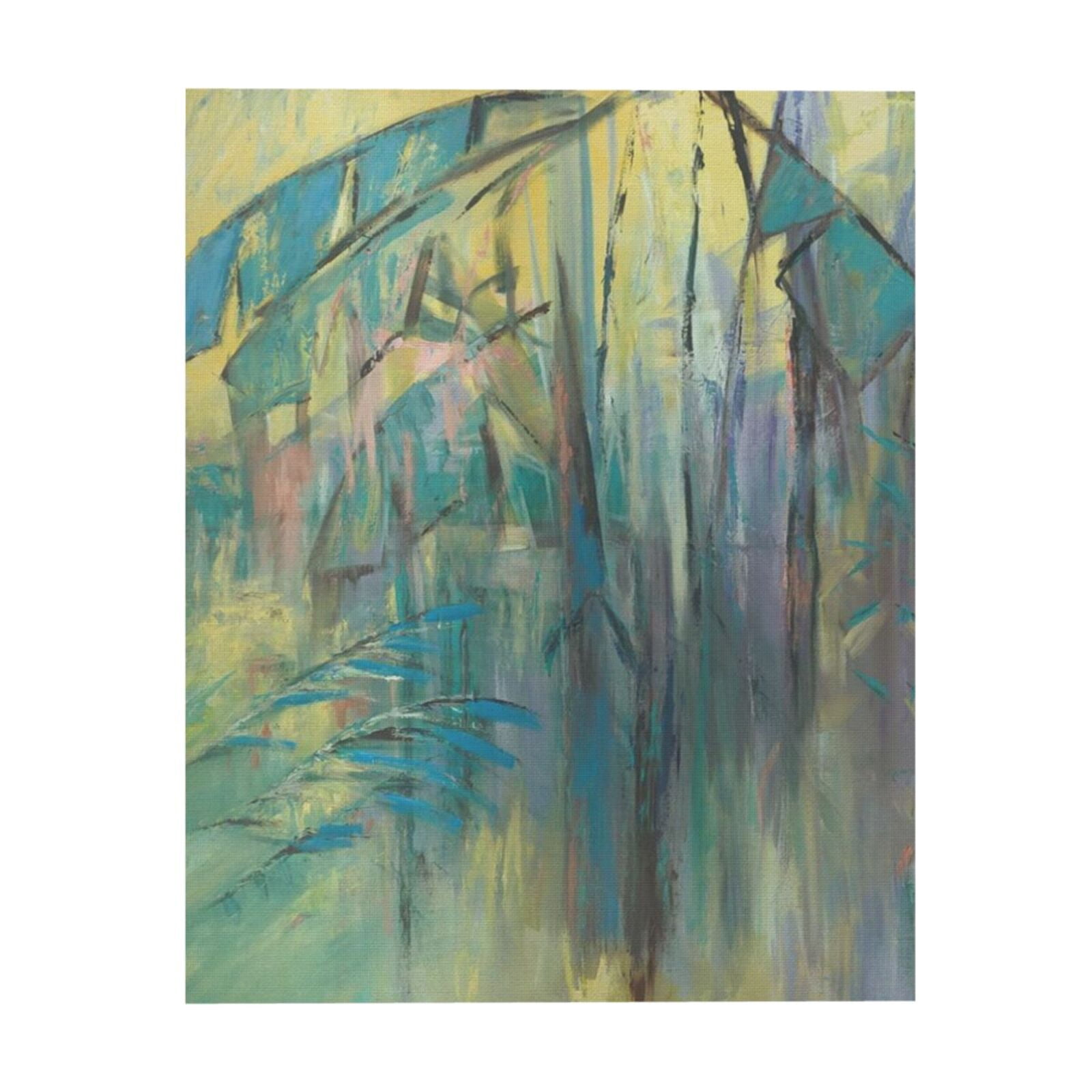 Bamboo Canvas Nature Art Paintings & Prints Green Brown Woods & Leaves ...
