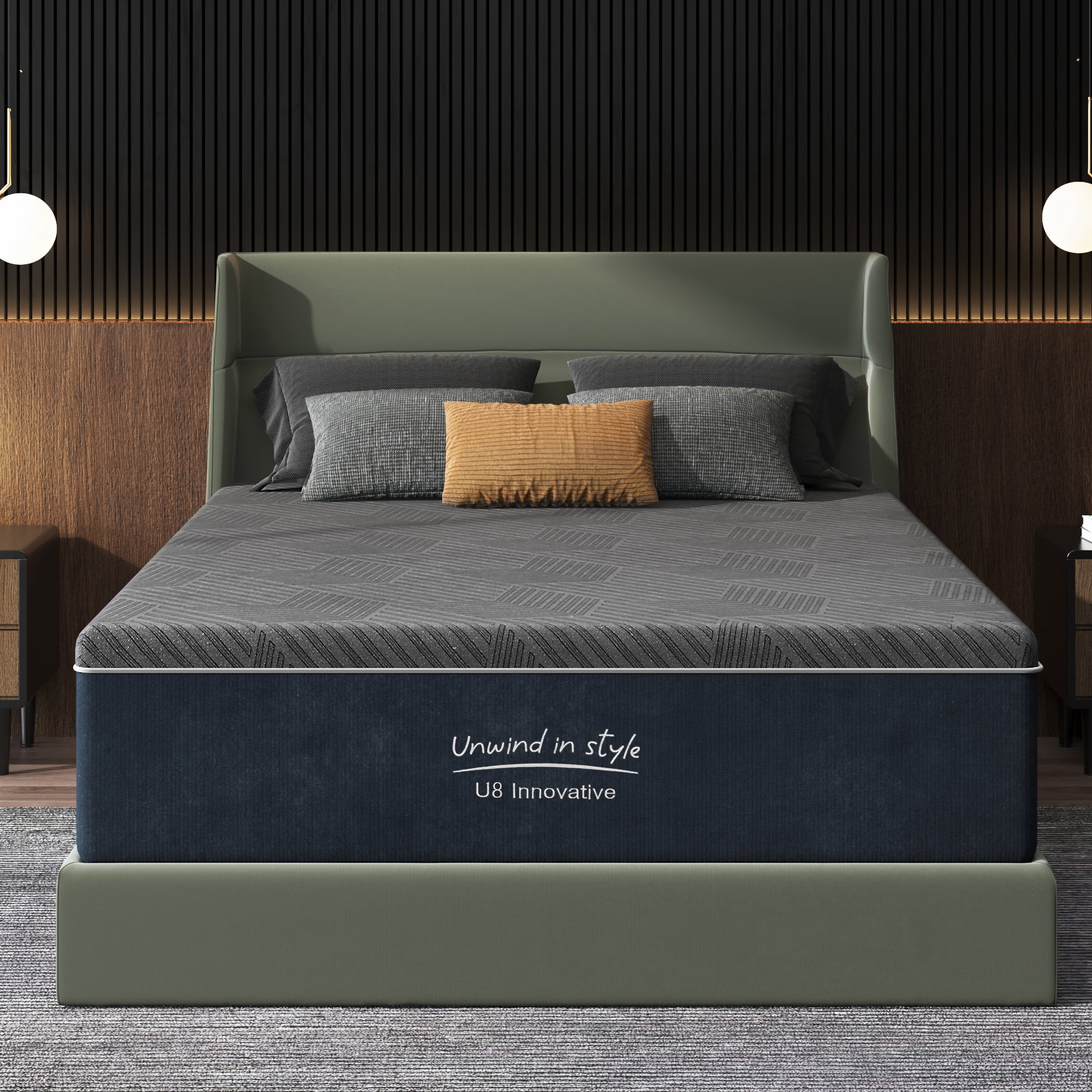 Bamboo Charcoal Memory Foam Mattress,10 Inch Queen Size Medium Firm ...
