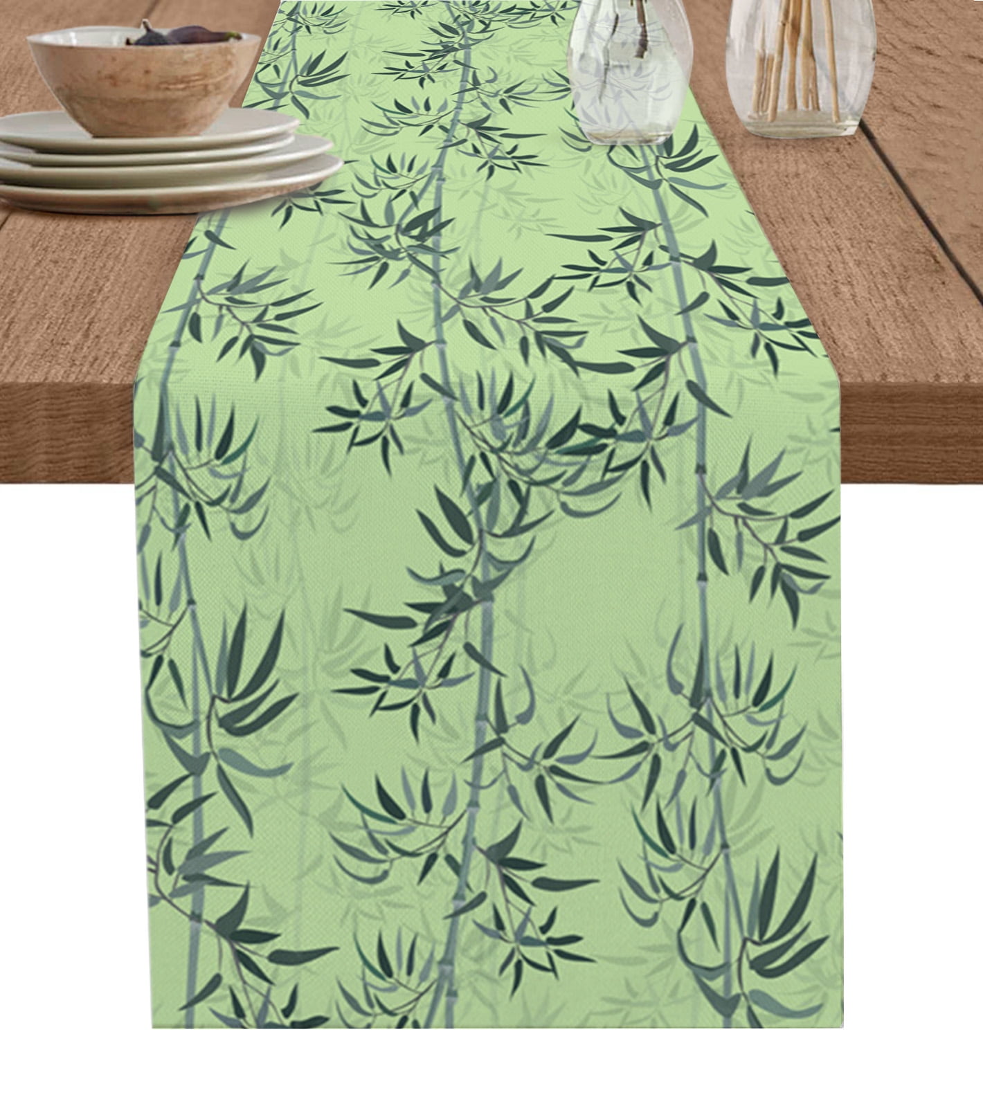 Bamboo Chinese Style Hand-Painted Spring Table Runner ration Home r ...