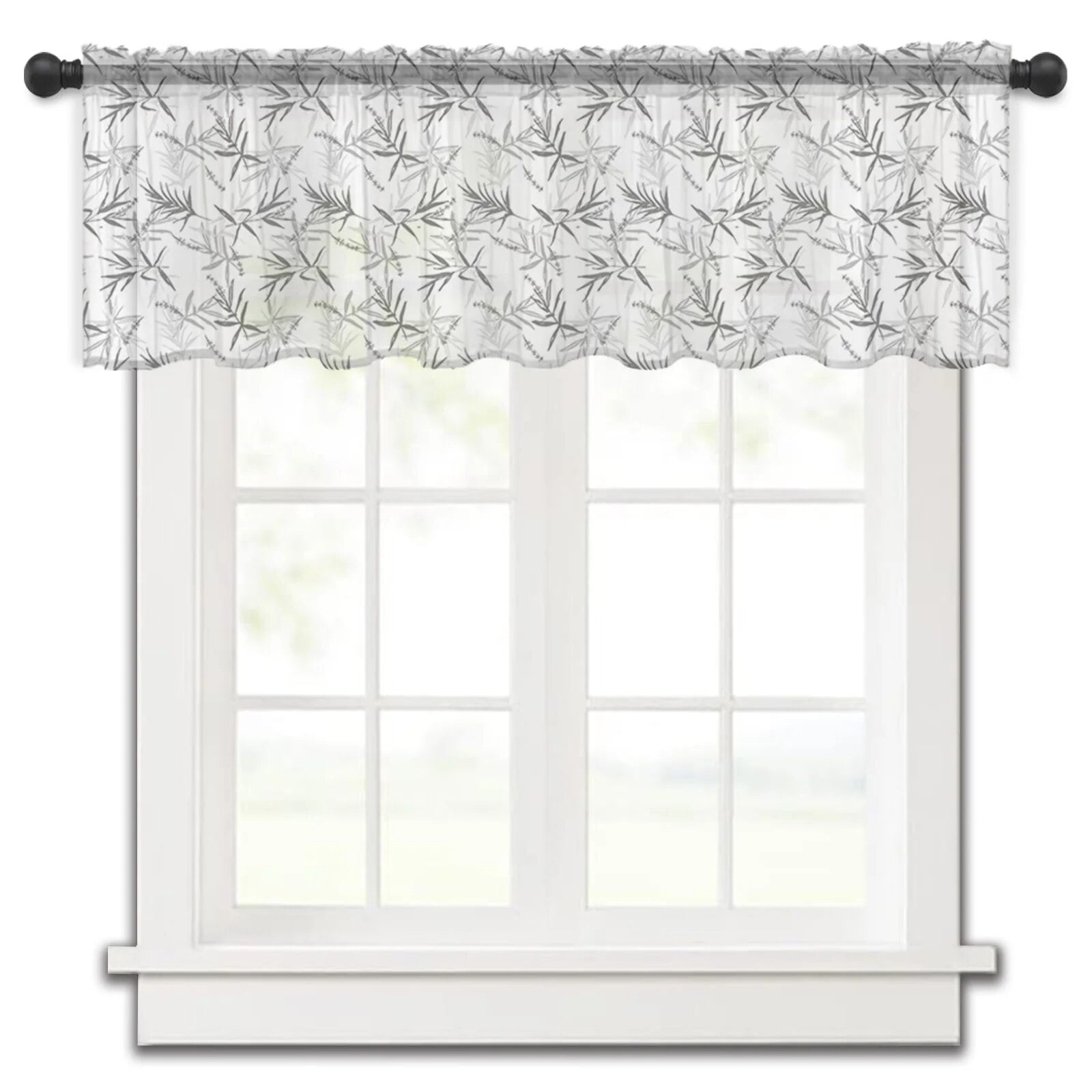 Bamboo Chinese Style Minimalist Spring Watercolor Small Window Curtain ...
