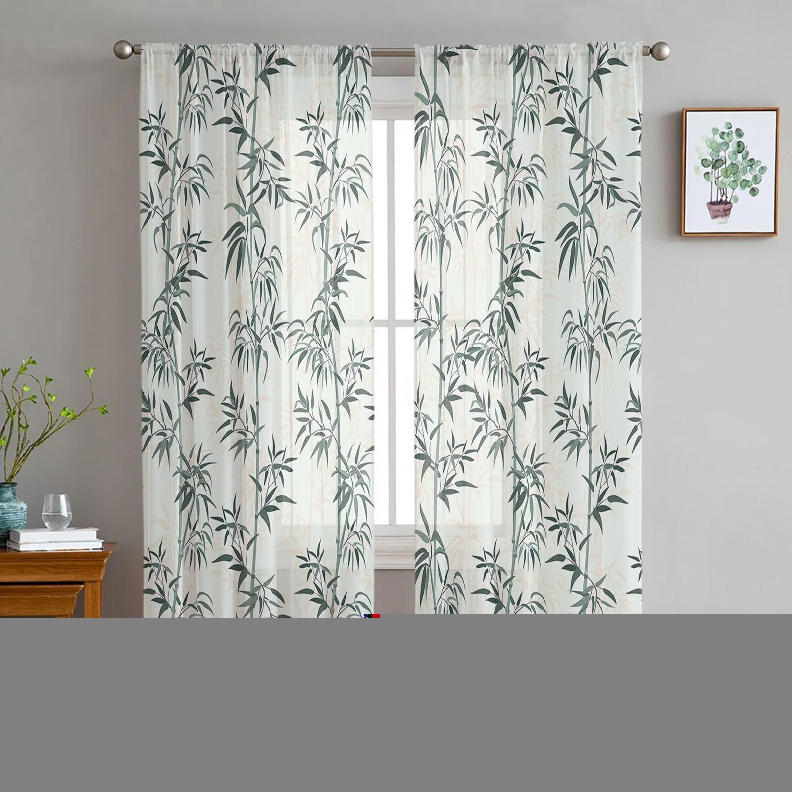 Bamboo Chinese Style Simple Spring Tulle Voile Curtains For Bedroom ...