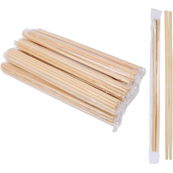 Bamboo Chopsticks Disposable，9.25Inch Premium Individually Wrapped Chop ...