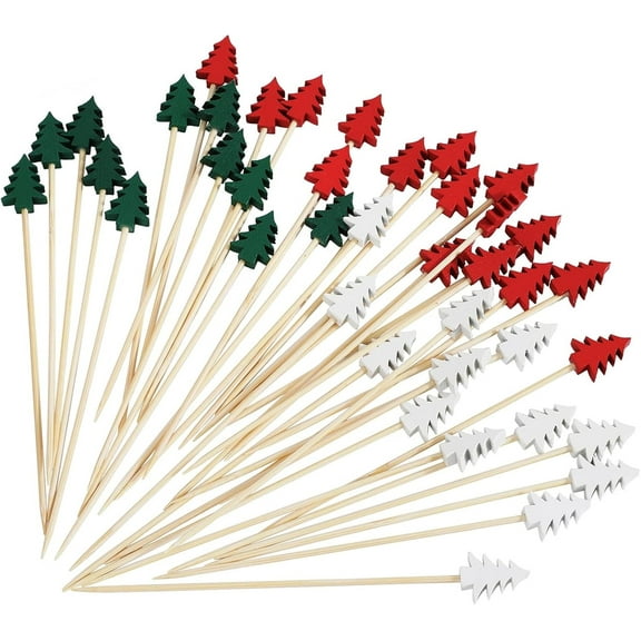 100 Pcs Year of The Horse Fruit Picks, 4.7inch Bamboo Cocktail Sticks ...