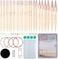 Bamboo Circular Knitting Needles Set,13 Pairs Interchangeable Knitting ...