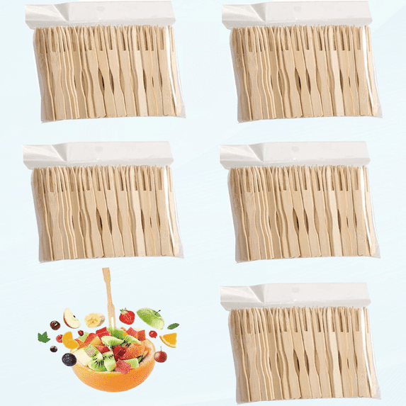Bamboo Cocktail Forks Appetizer Fruit Food Picks 500 Pcs Food Mini ...