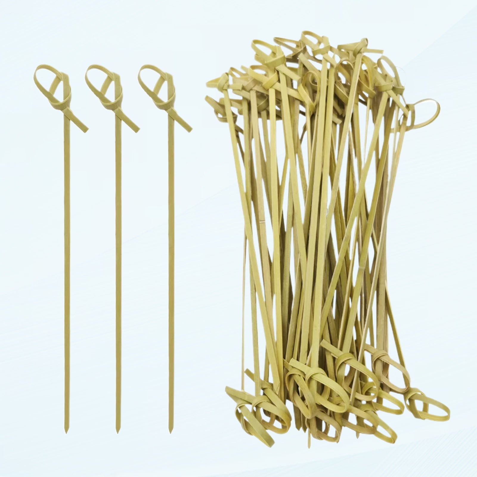 Bamboo Cocktail Picks 100 PCS Black Bamboo Skewers 4 Inch with Bending ...