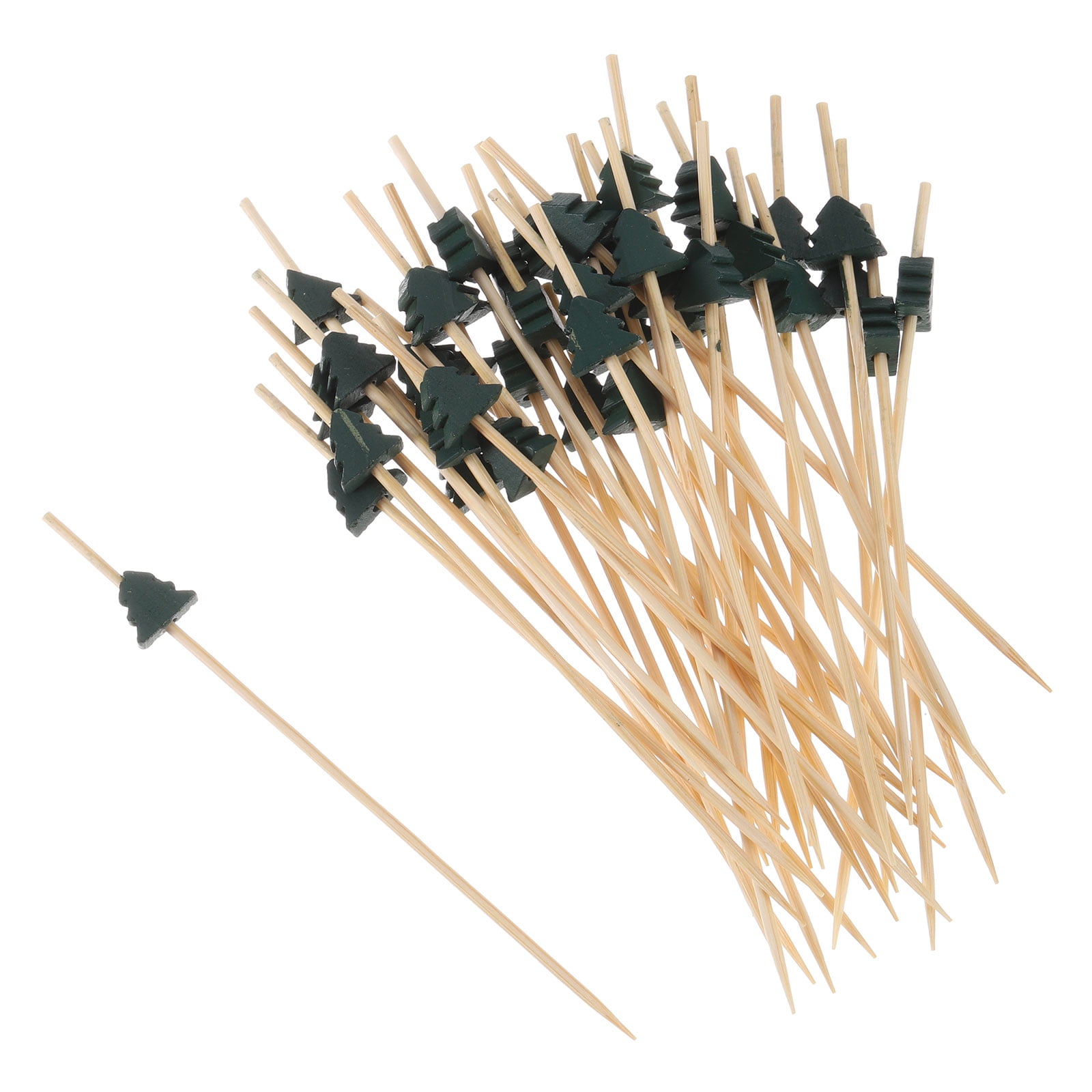 Bamboo Cocktail Toothpicks Christmas Tree Drink Picks Skewer 100Pack ...