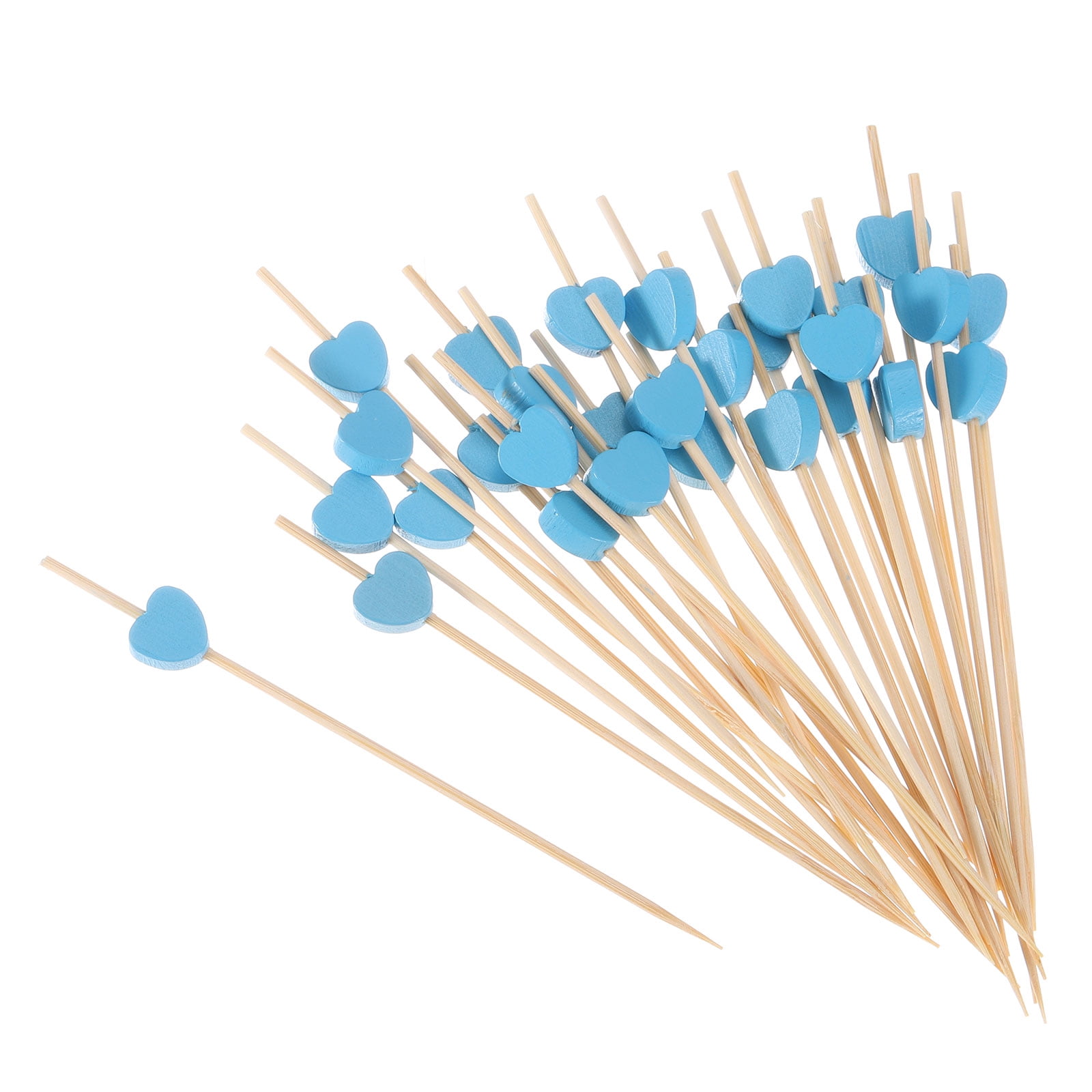 Bamboo Cocktail Toothpicks Heart Drink Fruit Picks Cocktail Skewers ...