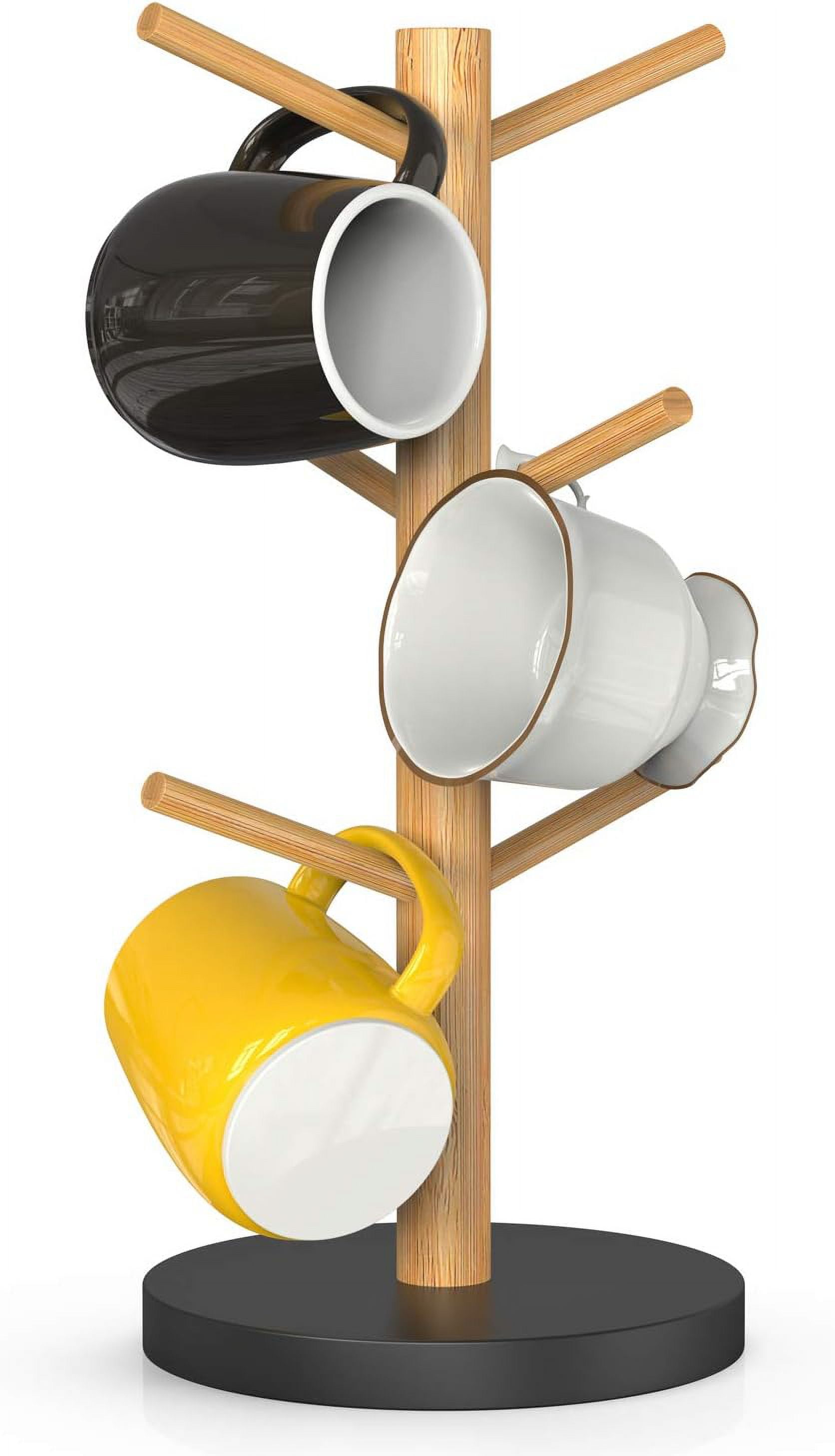 Bamboo Coffee Mug Holder Tree, Thicker Base Coffee Cup Holder Stand for ...