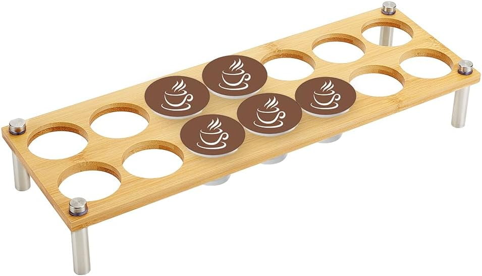 Bamboo Coffee Pod Storage Holder Coffee Display Rack Bamboo Coffee K ...