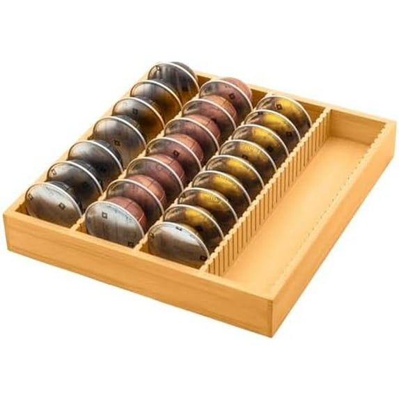 Bamboo Coffee Pod Storage Holder Drawer Insert for Counter Compatible ...