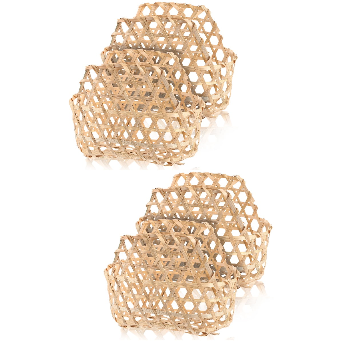 Bamboo Containers Basket 4 Pcs Storage Weaving Gift Baskets for Gifts ...