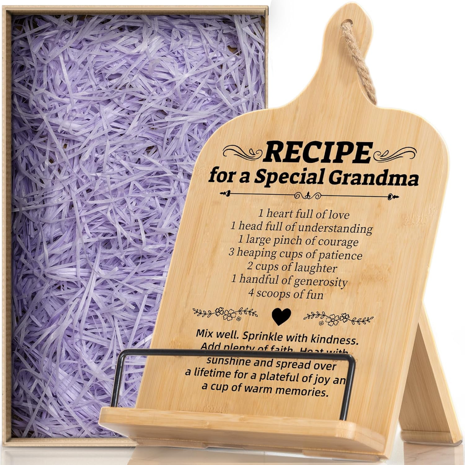 Bamboo Cookbook Stand, Sturdy Cook Book Holder, Recipe Book Holder with ...